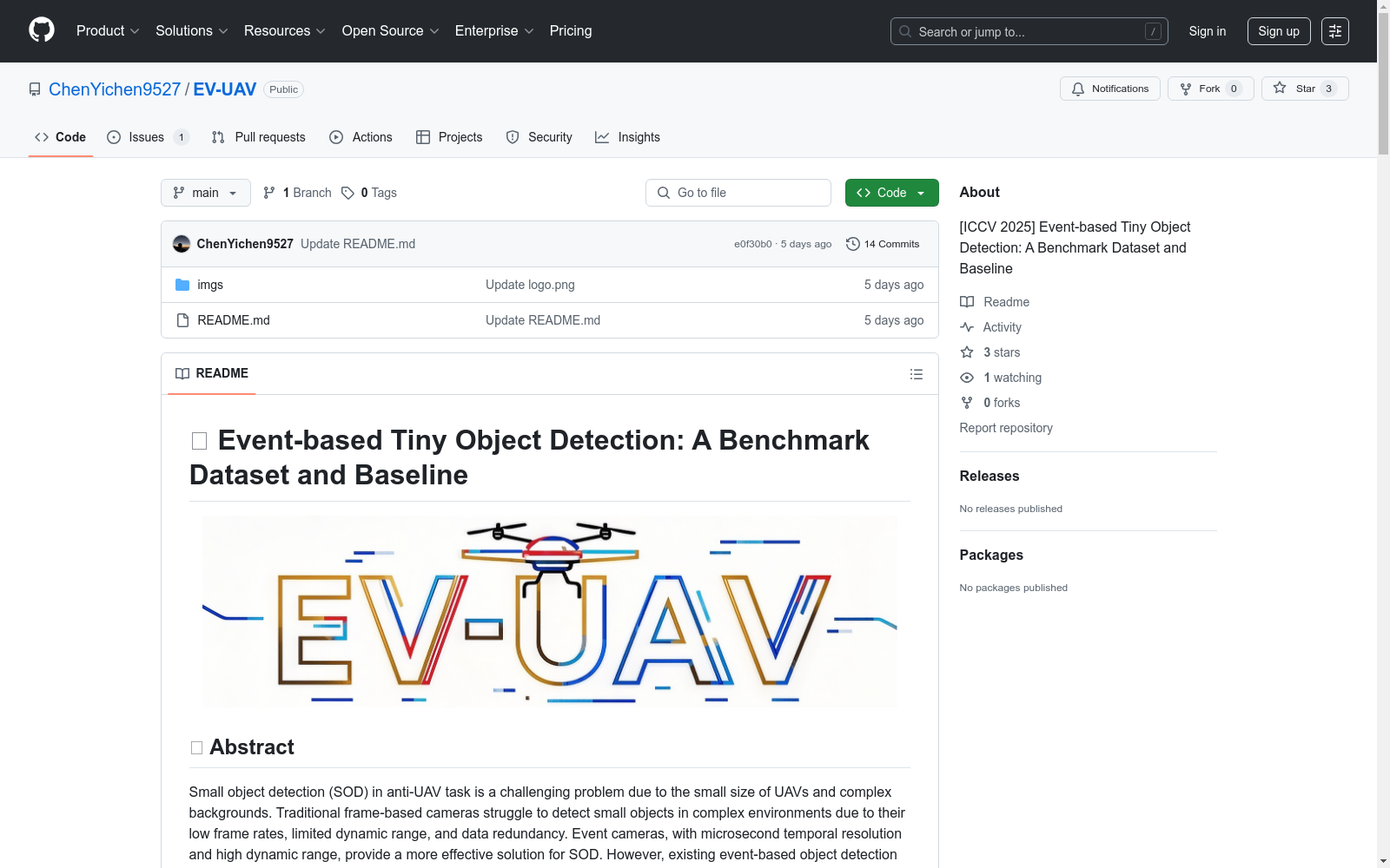 Event-based Small object detection (EVSOD) dataset (namely EV-UAV)|事件相机数据集|目标检测数据集