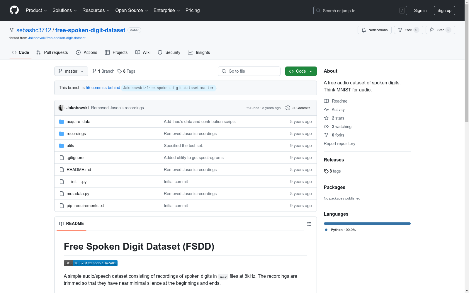 Free Spoken Digit Dataset (FSDD)|语音识别数据集|数字识别数据集