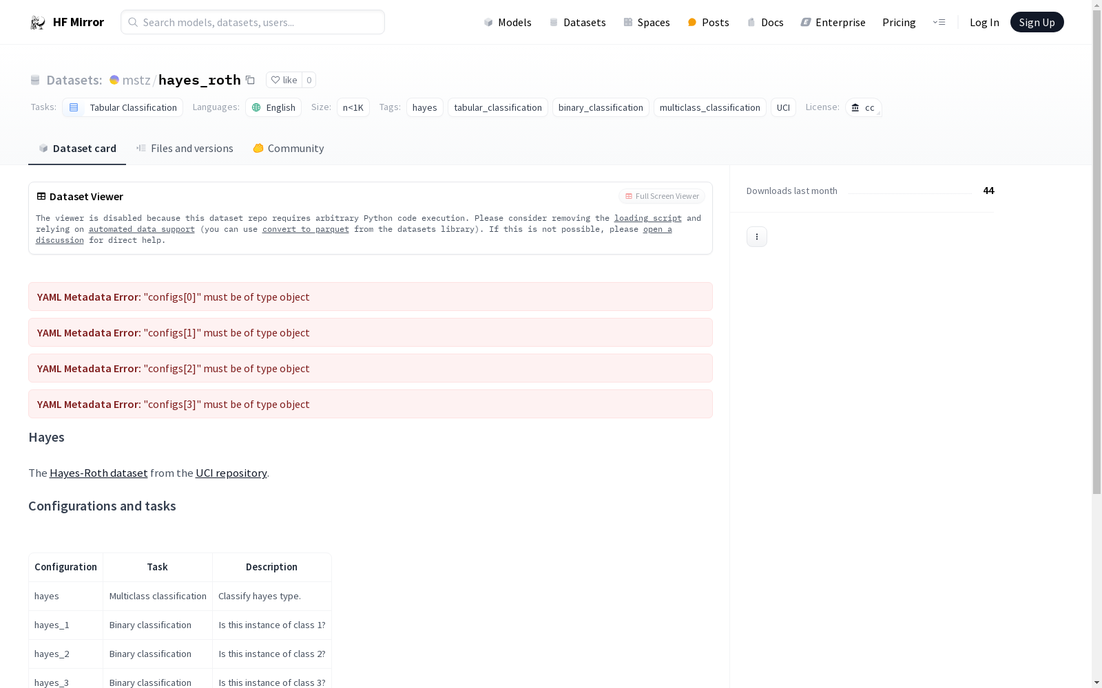 mstz/hayes_roth|分类任务数据集|多类别分类数据集