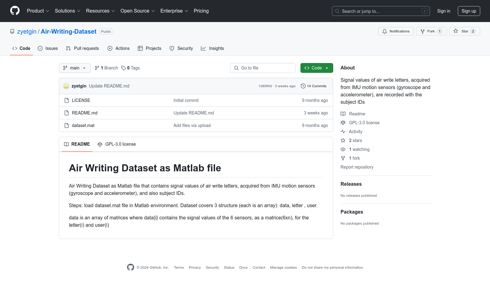 Air-Writing-Dataset|手势识别数据集|运动传感技术数据集