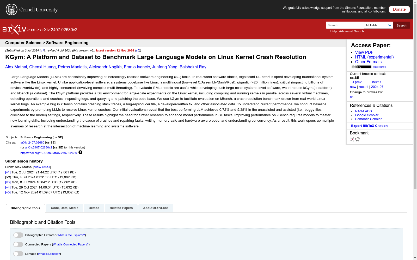 KBENCH|Linux内核数据集|软件工程数据集