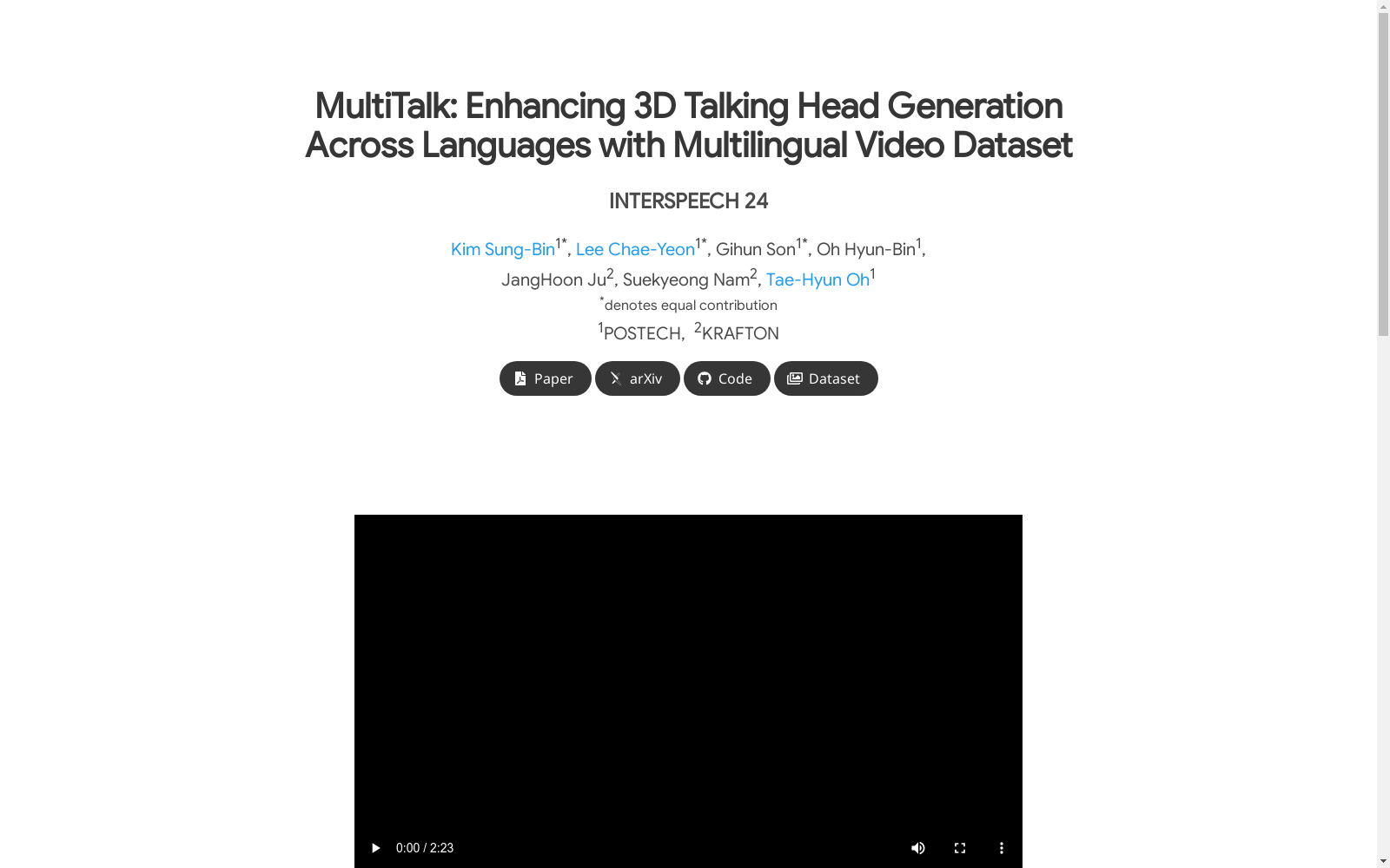 MultiTalk|多语言处理数据集|3D说话头生成数据集