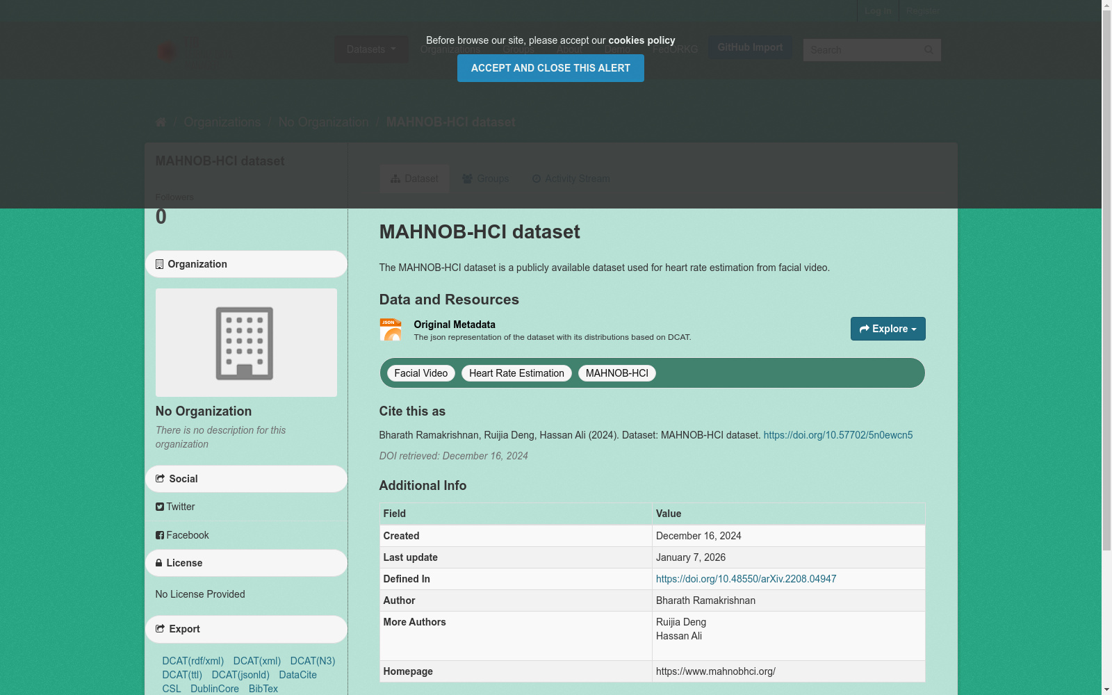 MAHNOB-HCI dataset