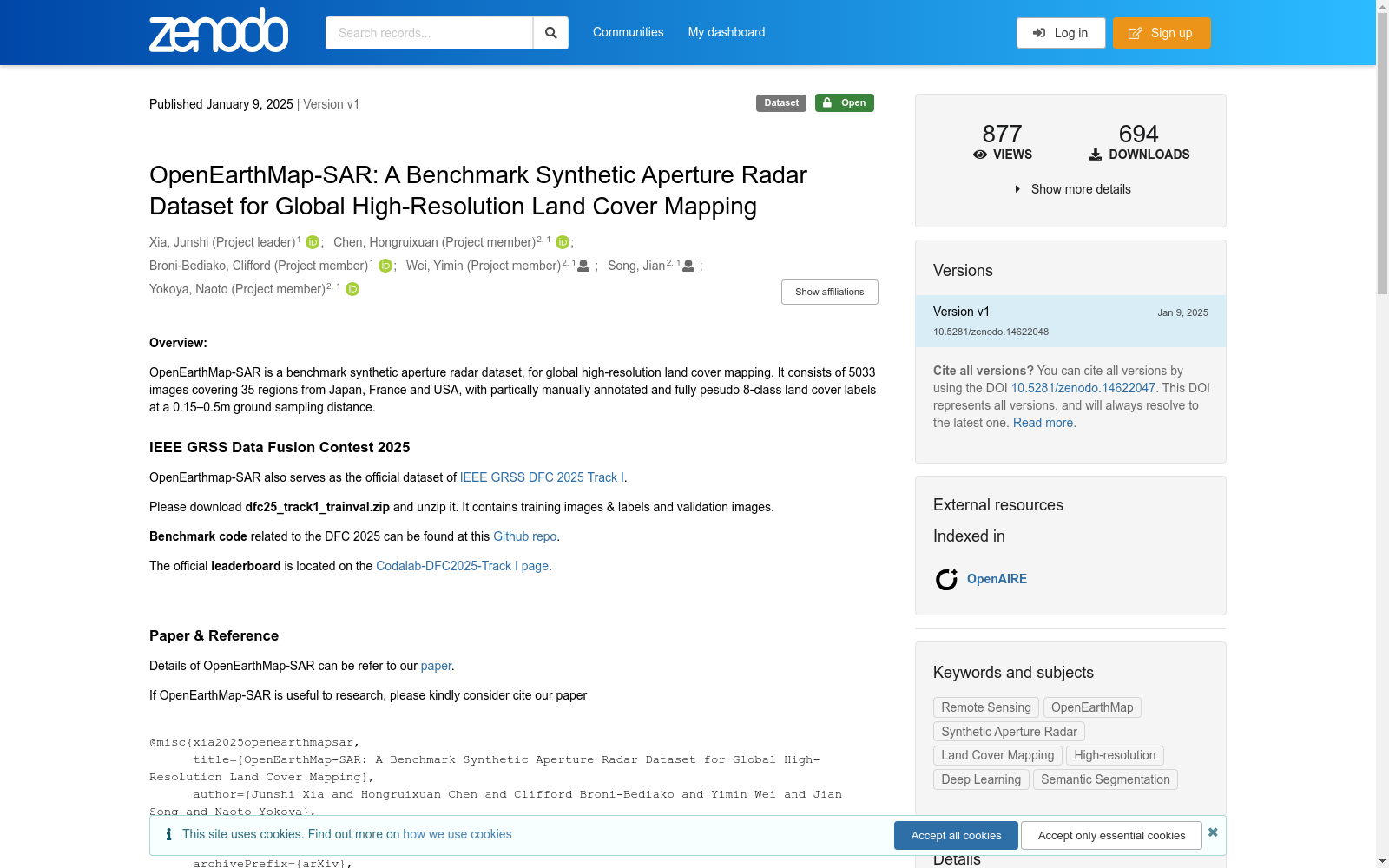 OpenEarthMap-SAR|SAR图像分析数据集|土地覆盖映射数据集