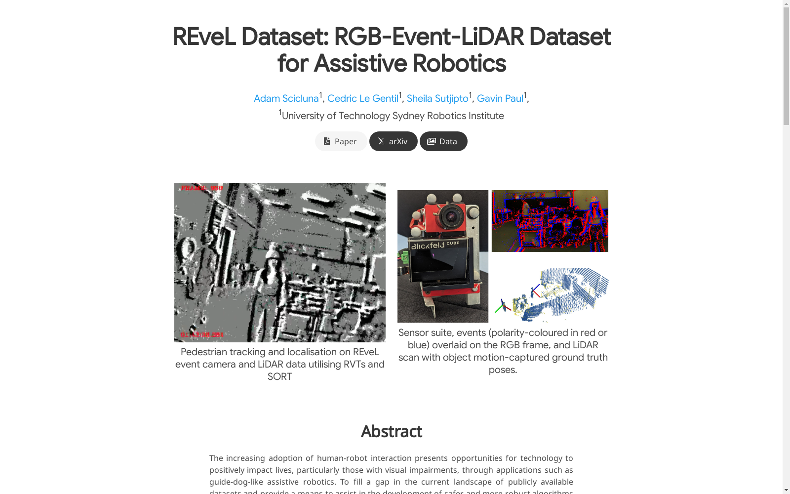 RGB-Event-LiDAR Dataset|机器人感知数据集|辅助机器人数据集