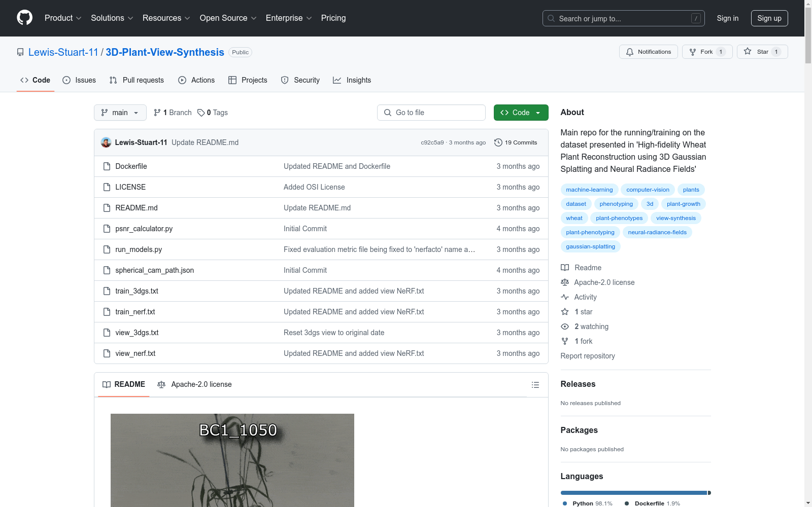 3D Wheat View Synthesis Dataset|三维重建数据集|植物建模数据集