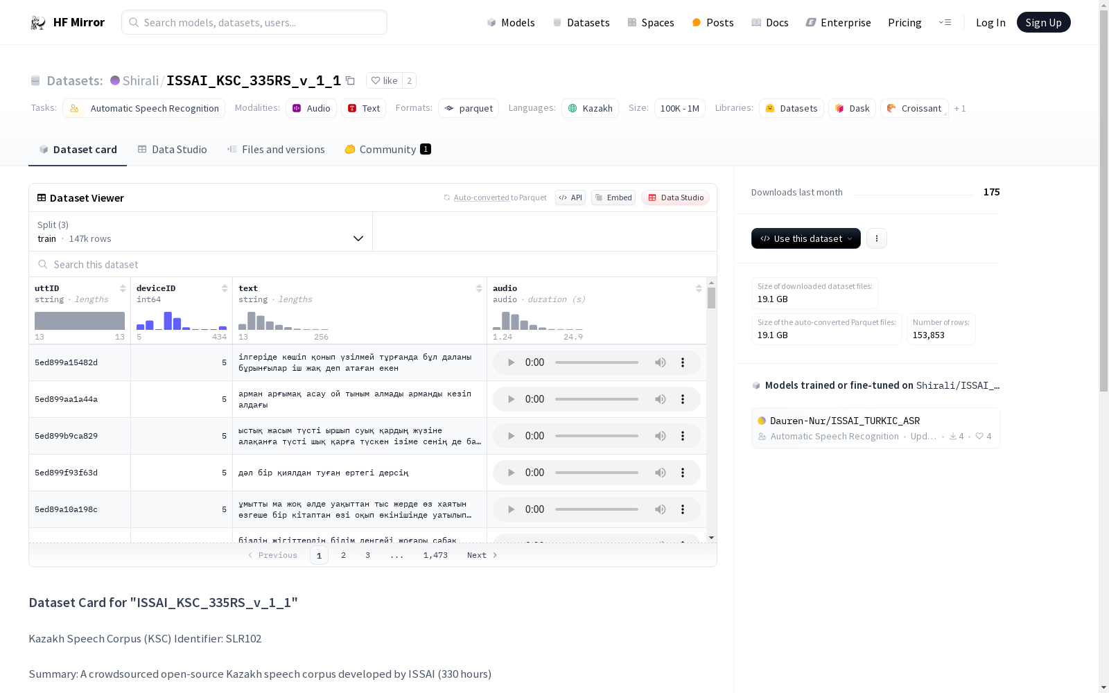 Shirali/ISSAI_KSC_335RS_v_1_1|语音识别数据集|哈萨克语数据集