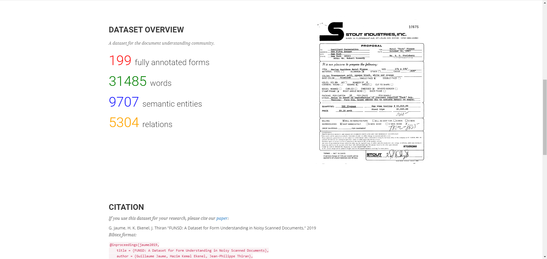 FUNSD|文档理解数据集|信息提取数据集
