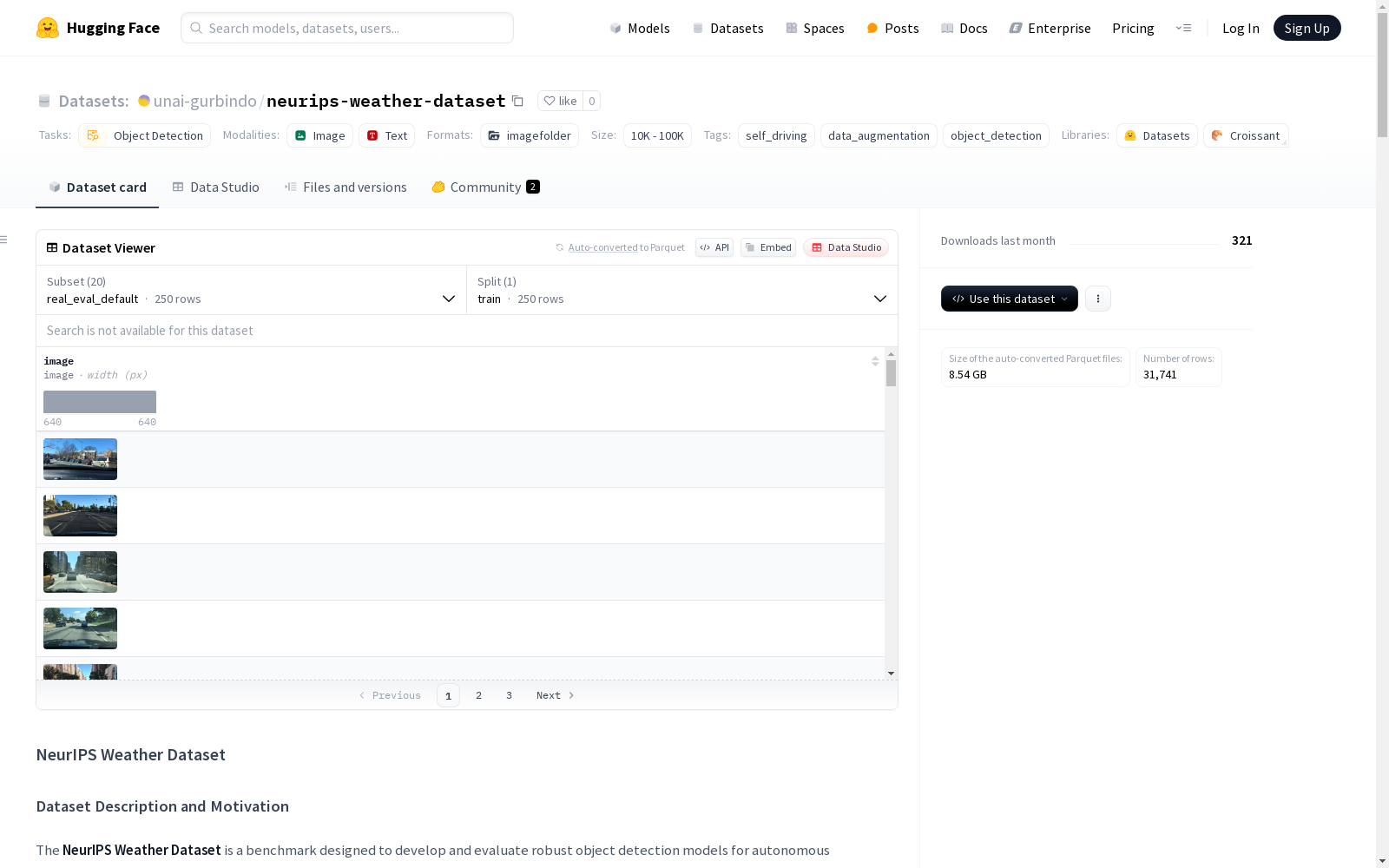 neurips-weather-dataset|自动驾驶数据集|物体检测数据集