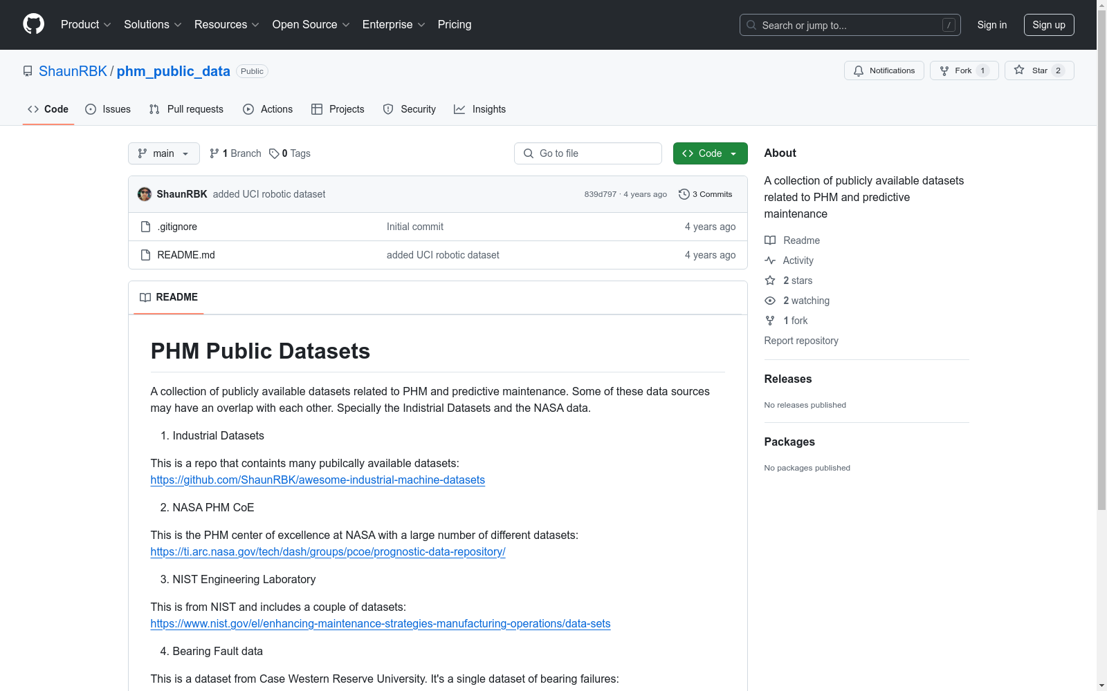 PHM Public Datasets|预测性维护数据集|PHM数据集