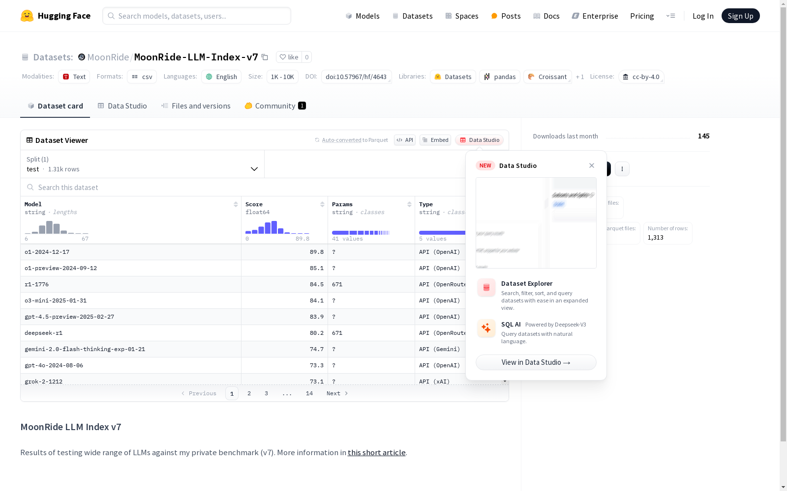 发布 MoonRide-LLM-Index-v7 数据集, 应用在 自然语言处理、机器学习模型评估 领域