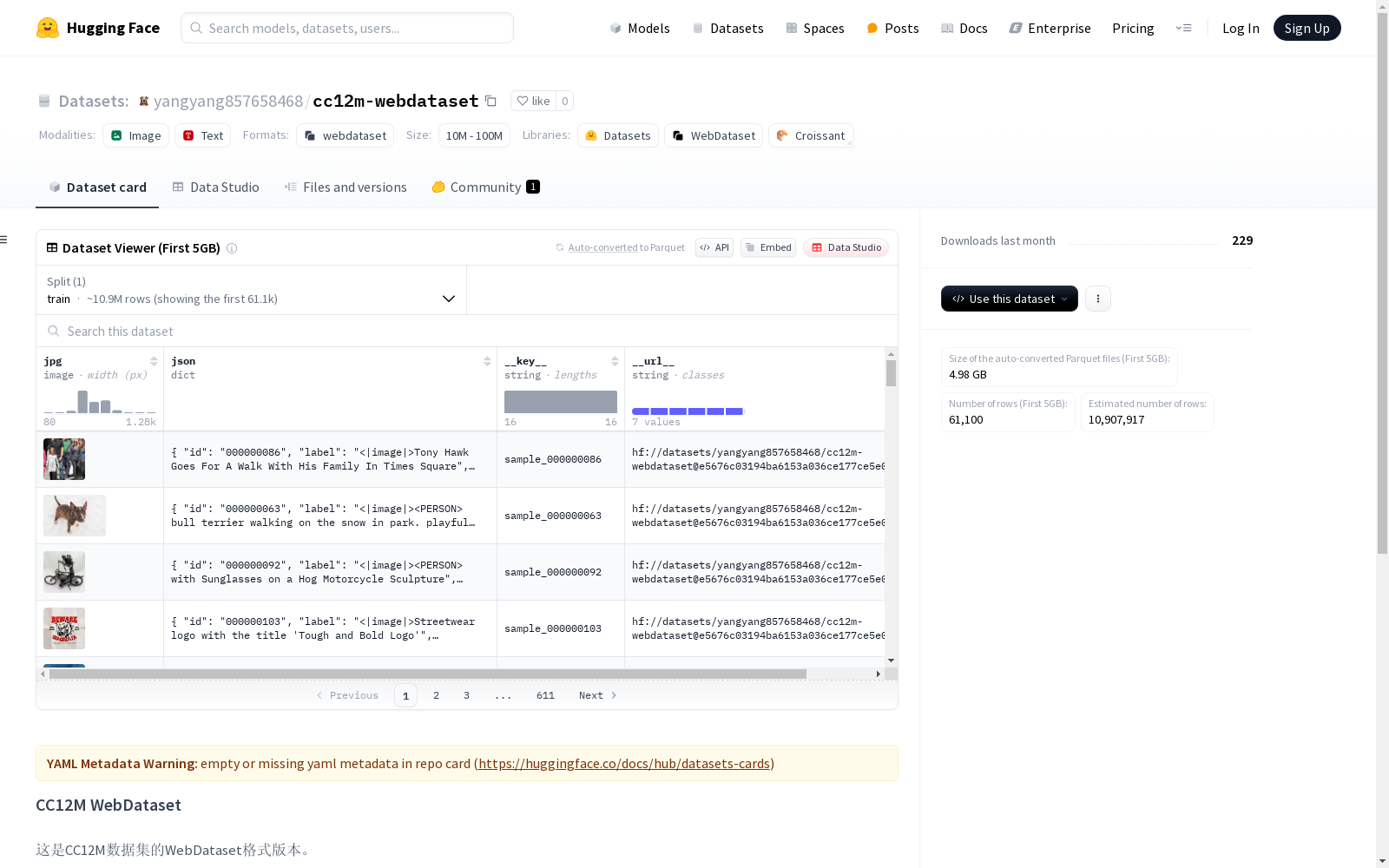 cc12m-webdataset|图像数据集数据集|机器学习数据集