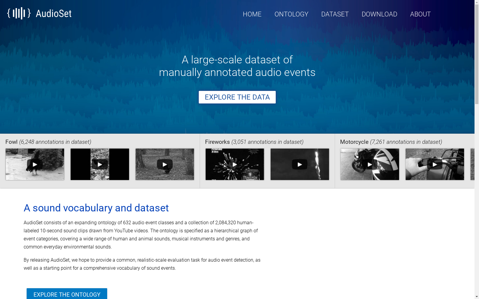 Audioset|音频处理数据集|机器学习数据集