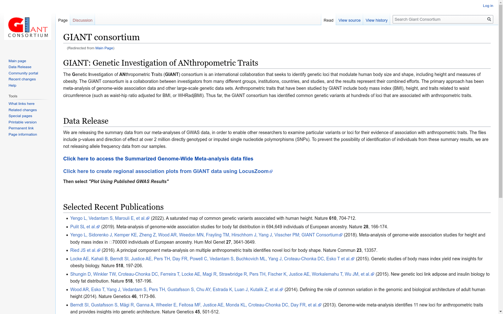 GIANT Consortium|基因组学数据集|遗传学数据集
