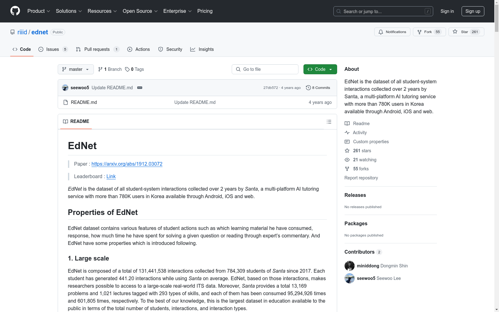 EdNet-Interaction Dataset|教育技术数据集|学生互动分析数据集