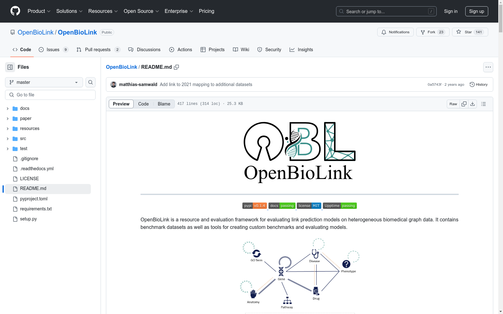 维也纳医科大学 发布 OpenBioLink 数据集, 应用在 生物医学、链接预测 领域