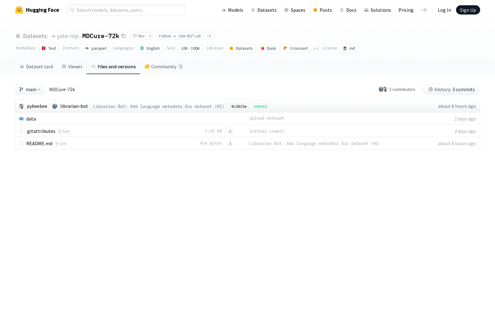 Yale NLP Lab 发布 MDCure-72k 数据集, 应用在 自然语言处理、机器学习 领域