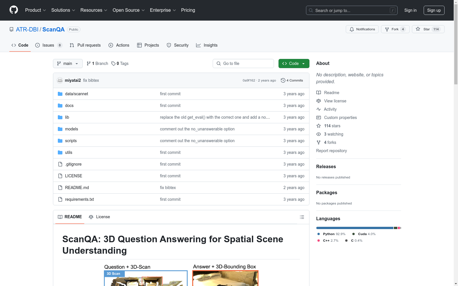 ScanQA|3D空间理解数据集|问答系统数据集