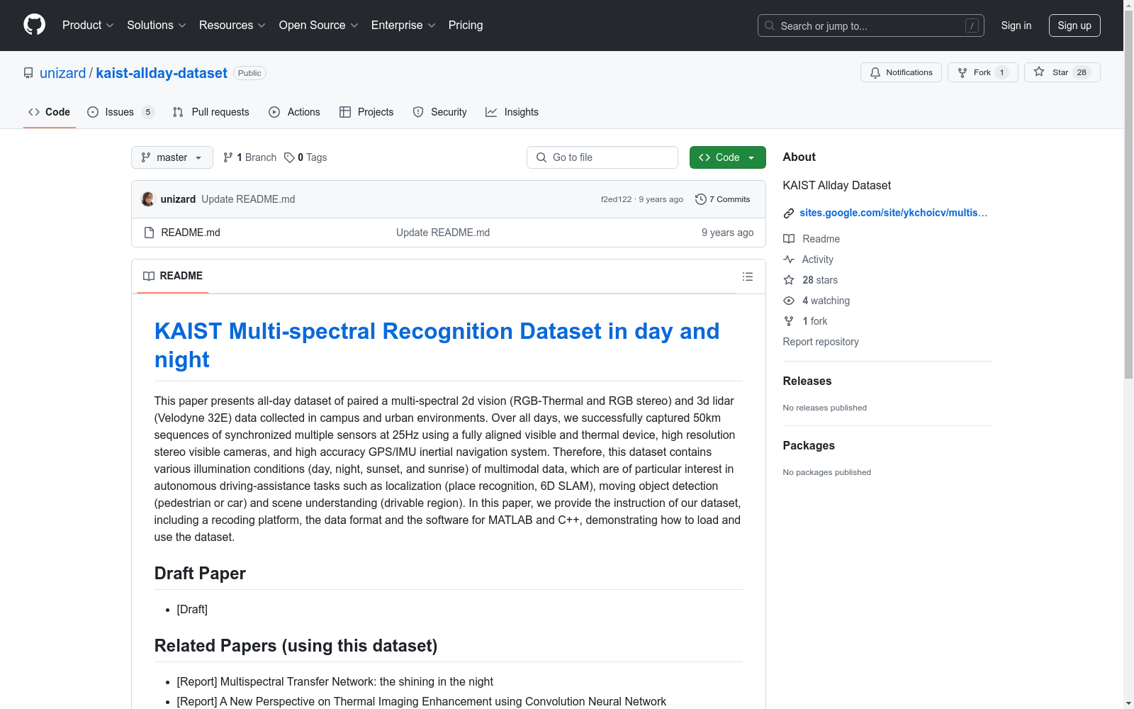 KAIST Multi-spectral Recognition Dataset in day and night|自动驾驶数据集|多传感器融合数据集