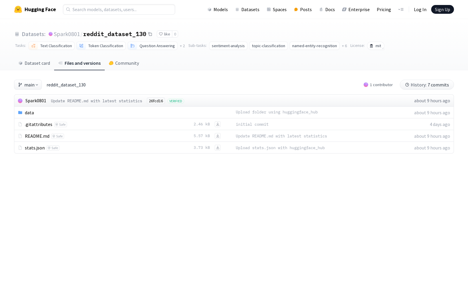 发布 reddit_dataset_130 数据集, 应用在 社交媒体分析、机器学习 领域