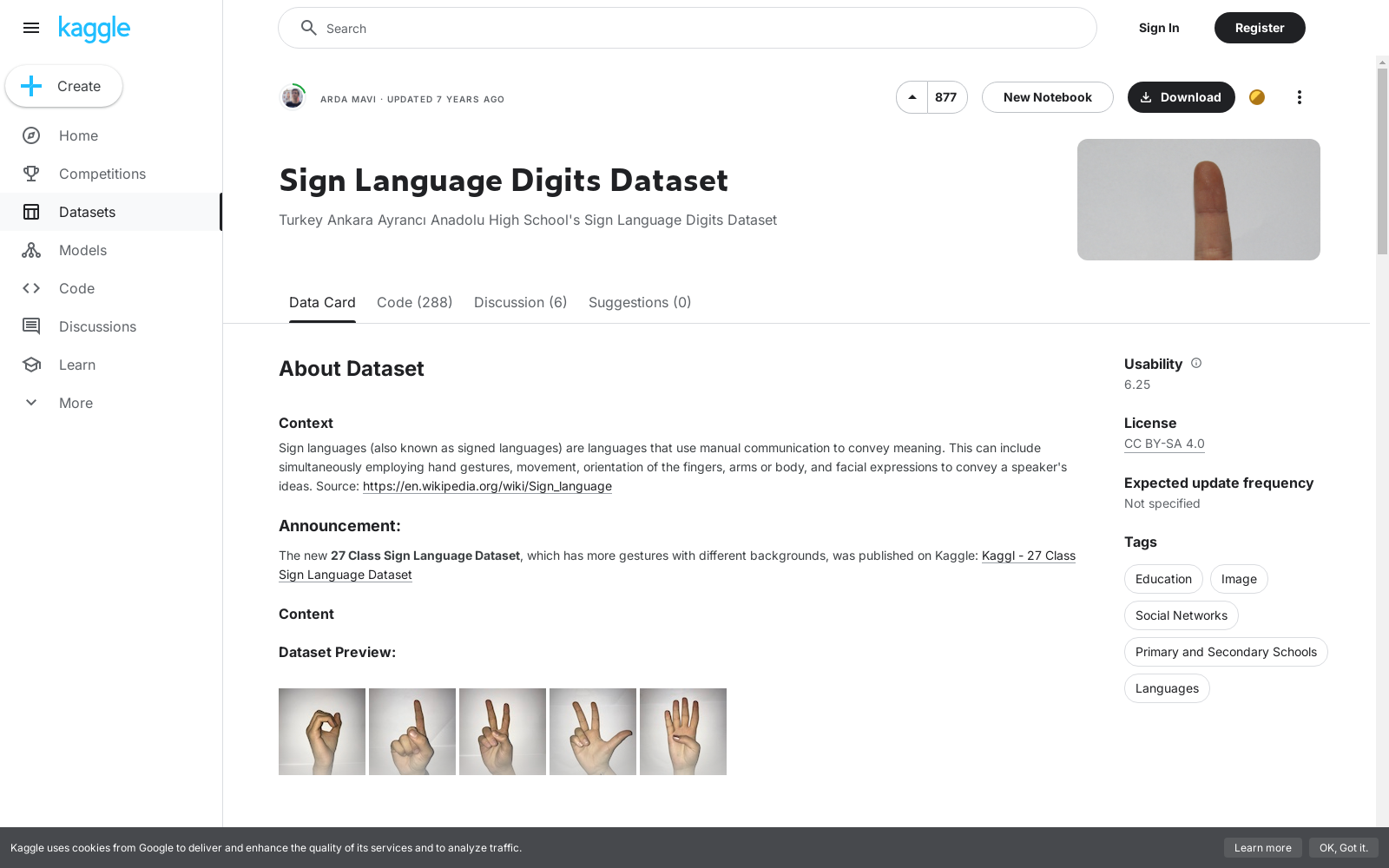 Sign Language Digits Dataset|手语识别数据集|机器学习数据集