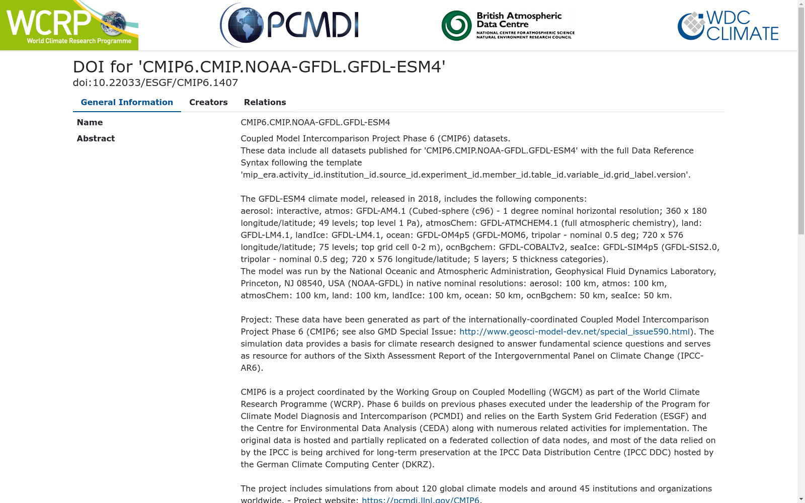 NOAA-GFDL GFDL-ESM4 model output prepared for CMIP6 CMIP|气候模型数据集|CM...