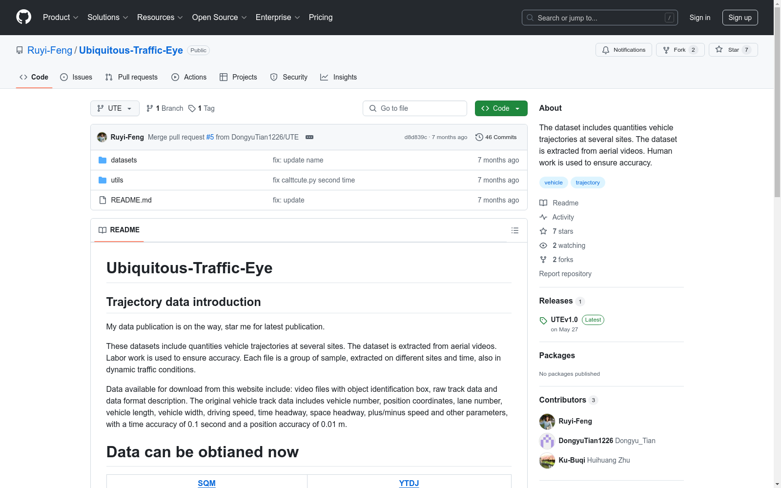 Ubiquitous-Traffic-Eye|交通监控数据集|车辆轨迹分析数据集