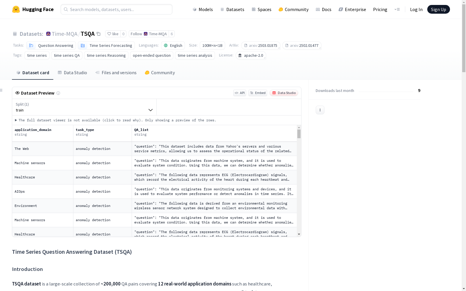 TSQA|时间序列分析数据集|自然语言处理数据集