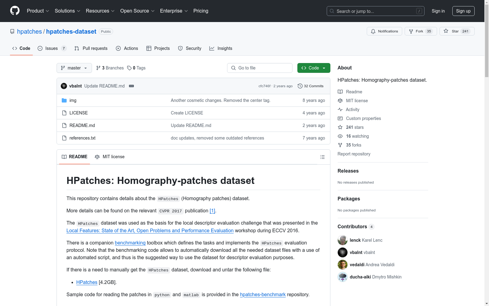 HPatches|图像匹配数据集|计算机视觉数据集