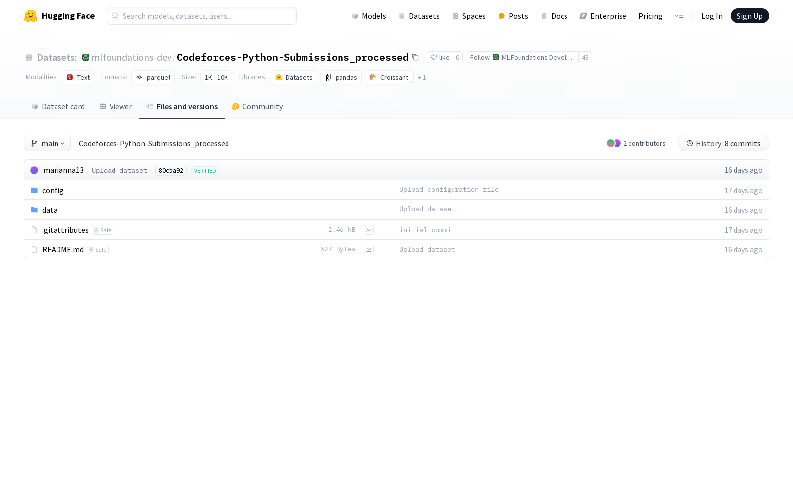 发布 Codeforces-Python-Submissions_processed 数据集, 应用在 编程竞赛、Python编程 领域