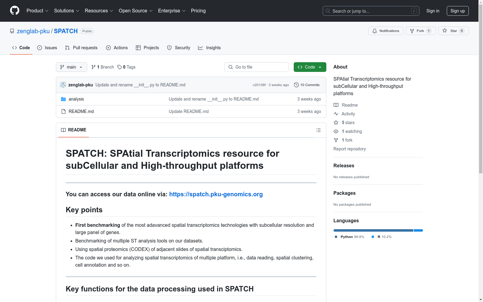 SPATCH|空间转录组学数据集|高通量分析数据集