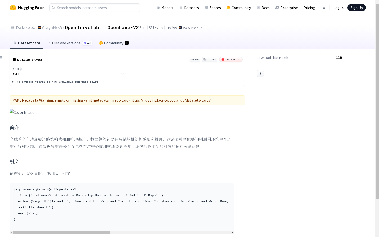OpenDriveLab___OpenLane-V2|自动驾驶数据集|道路感知数据集