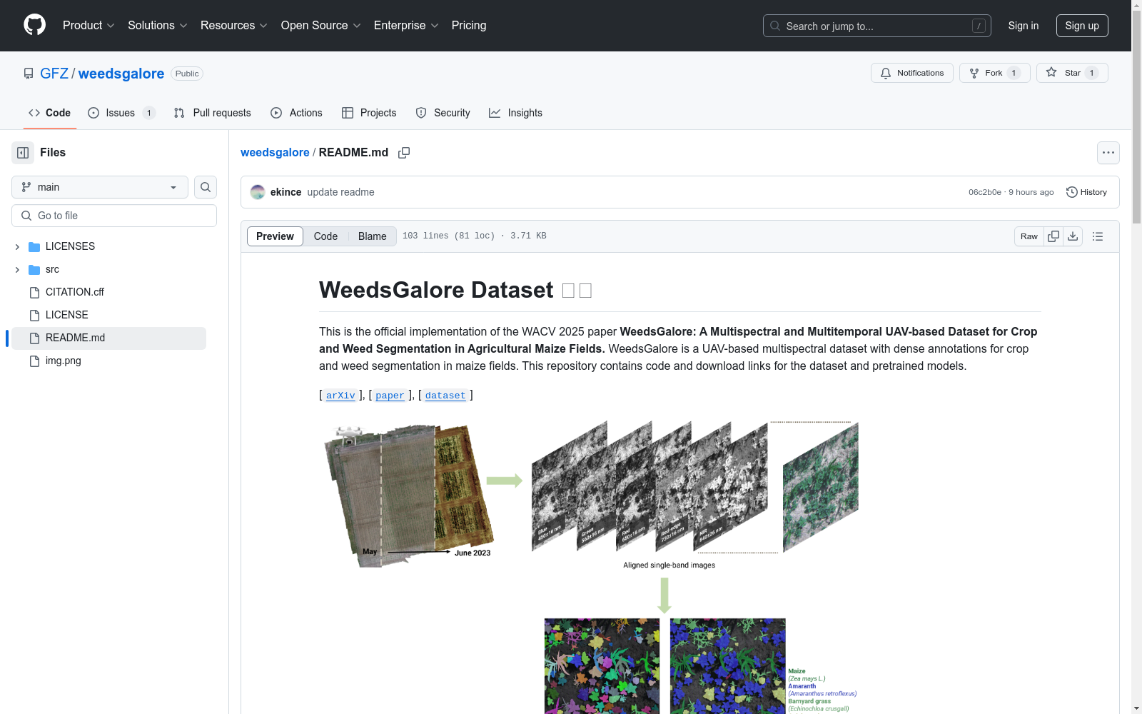德国地球科学研究中心（GFZ） 发布 WeedsGalore 数据集, 应用在 无人机影像、农业监测 领域