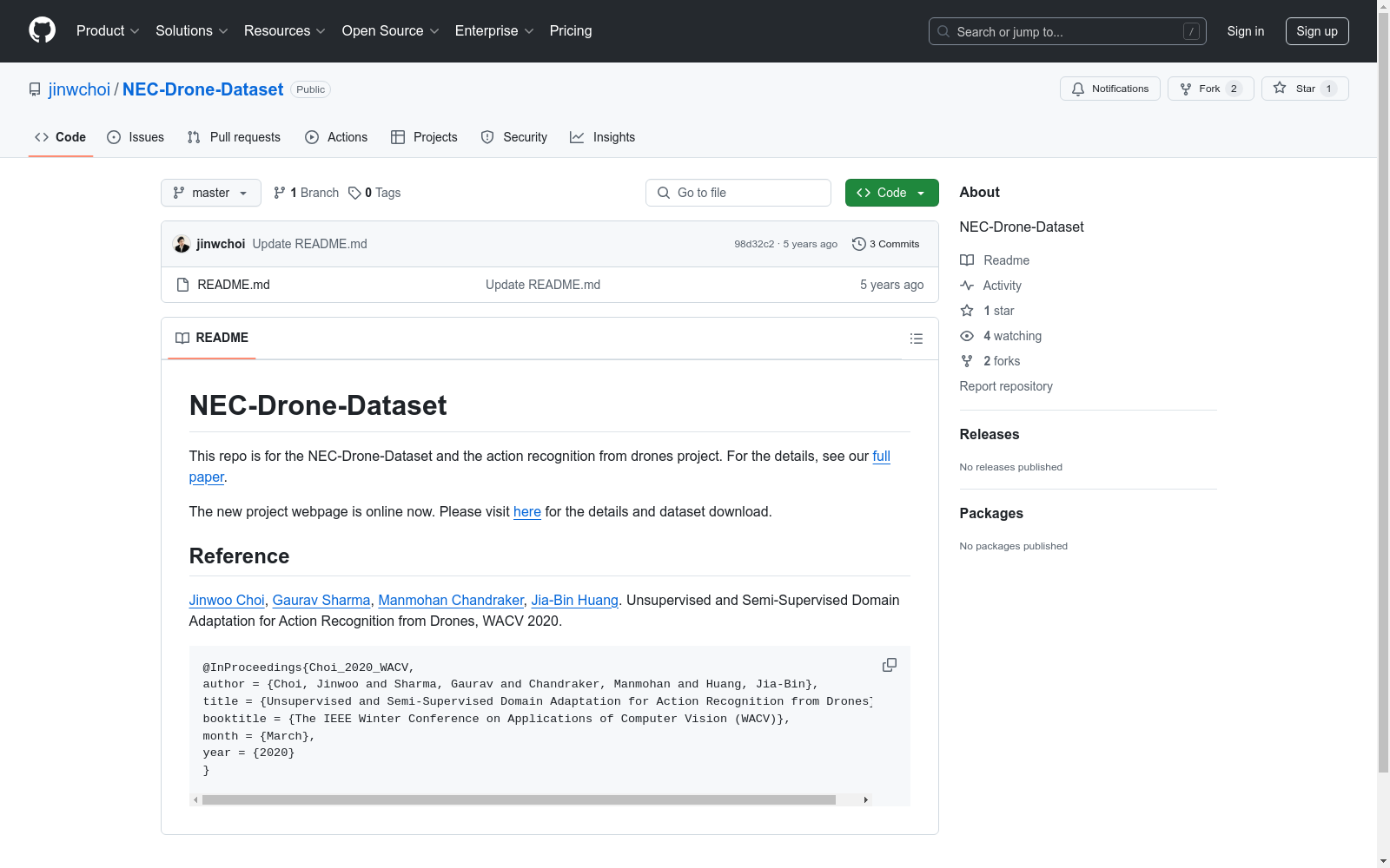 NEC-Drone-Dataset|无人机数据集|动作识别数据集