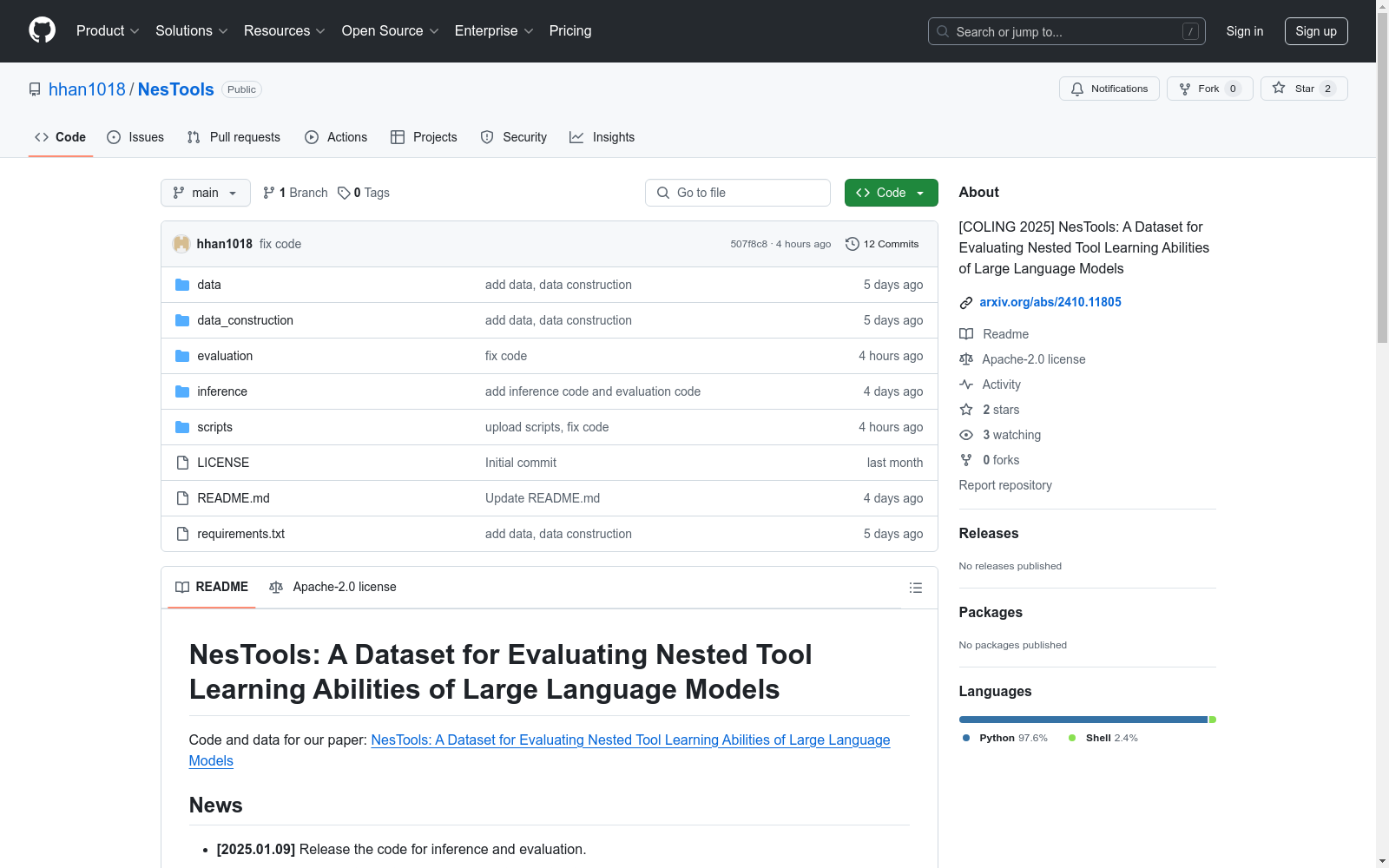 NesTools|语言模型数据集|工具学习数据集