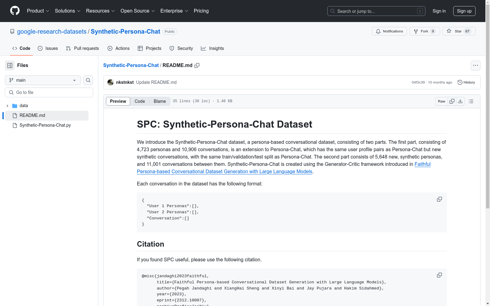 南加州大学 发布 Synthetic-Persona-Chat 数据集, 应用在 对话系统、合成数据集 领域