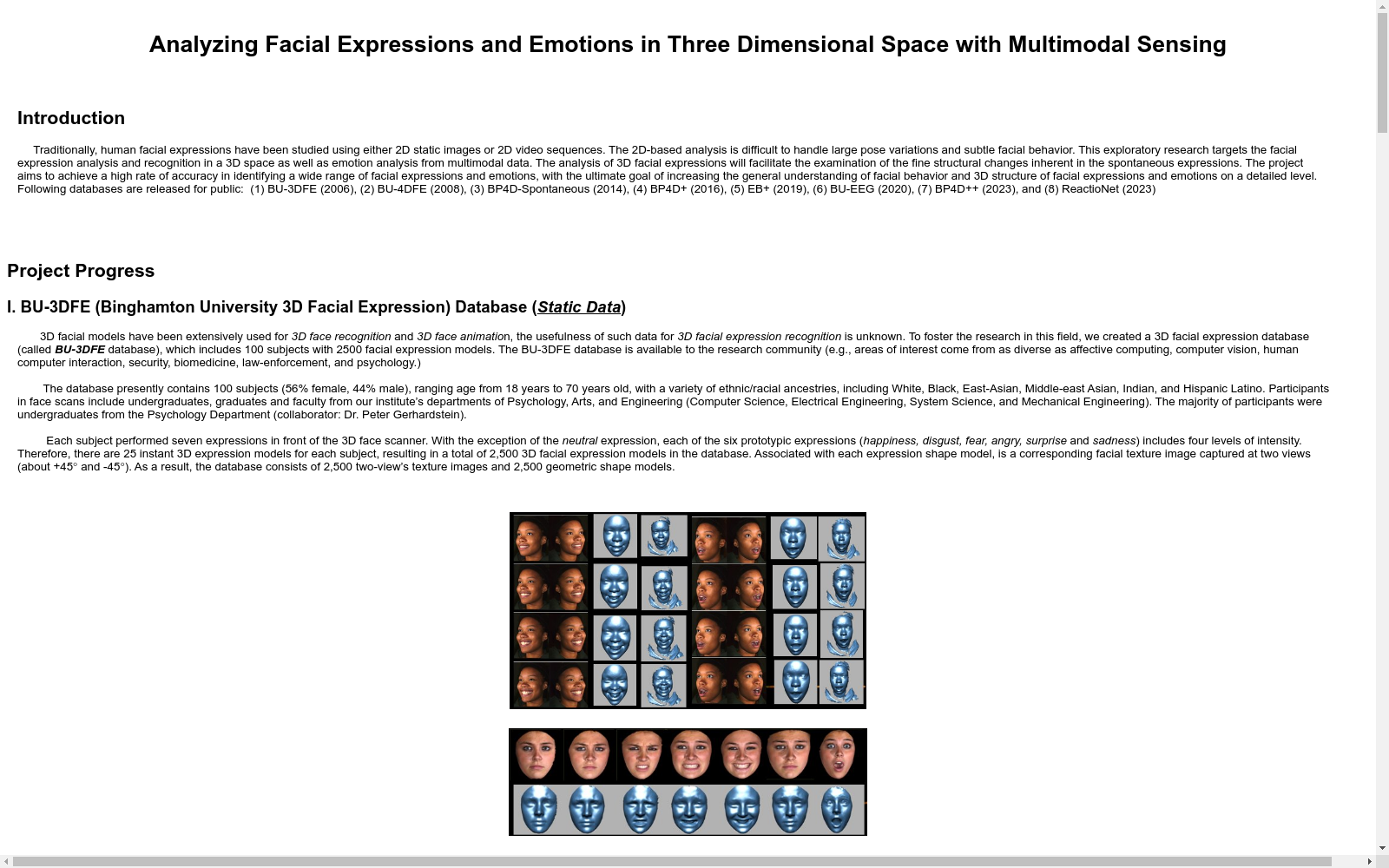 BP4D (Biological Protocol for 4D Facial Expression Database)|面部表情识别数据集 ...