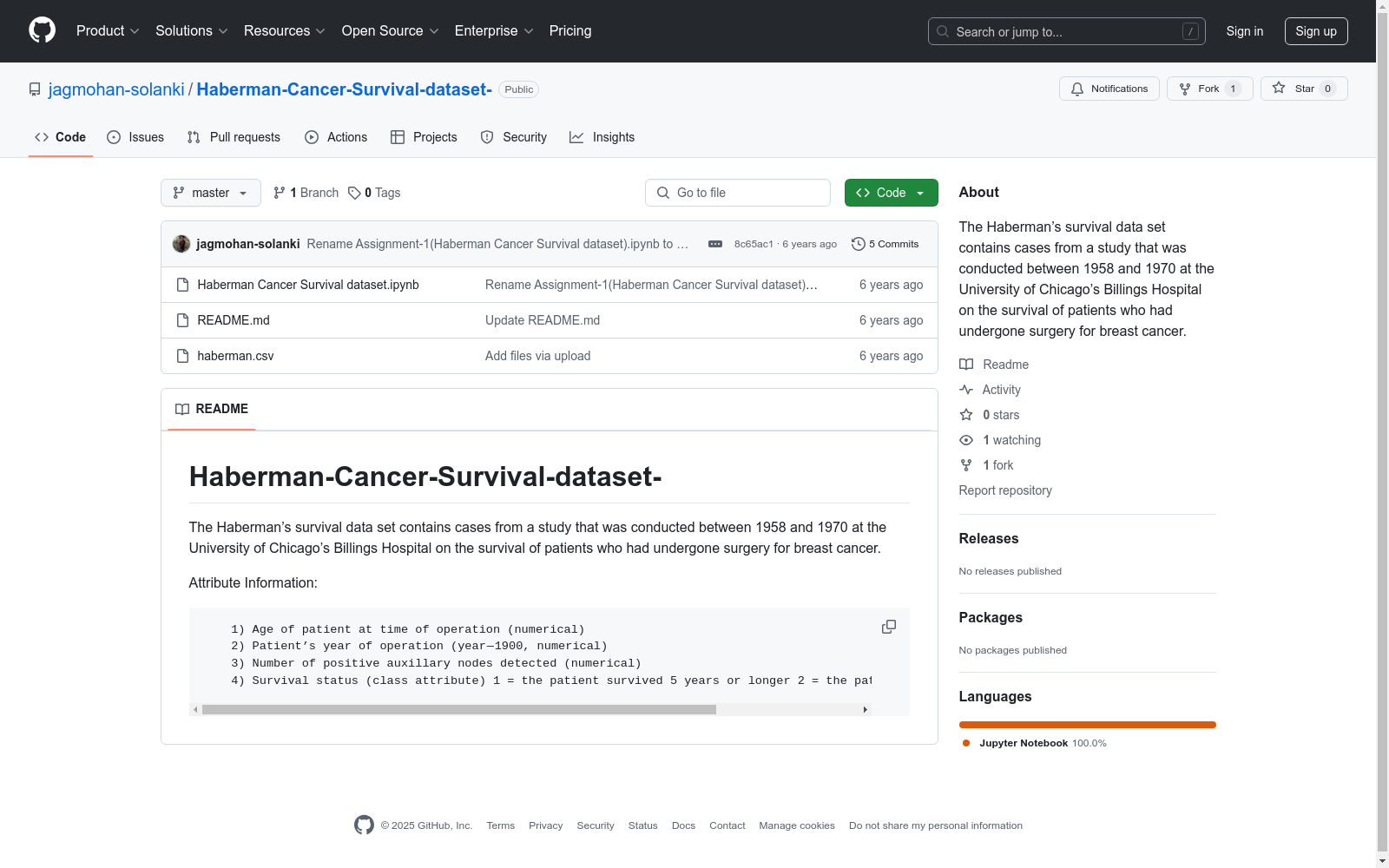 Haberman-Cancer-Survival-dataset|乳腺癌数据集|生存分析数据集
