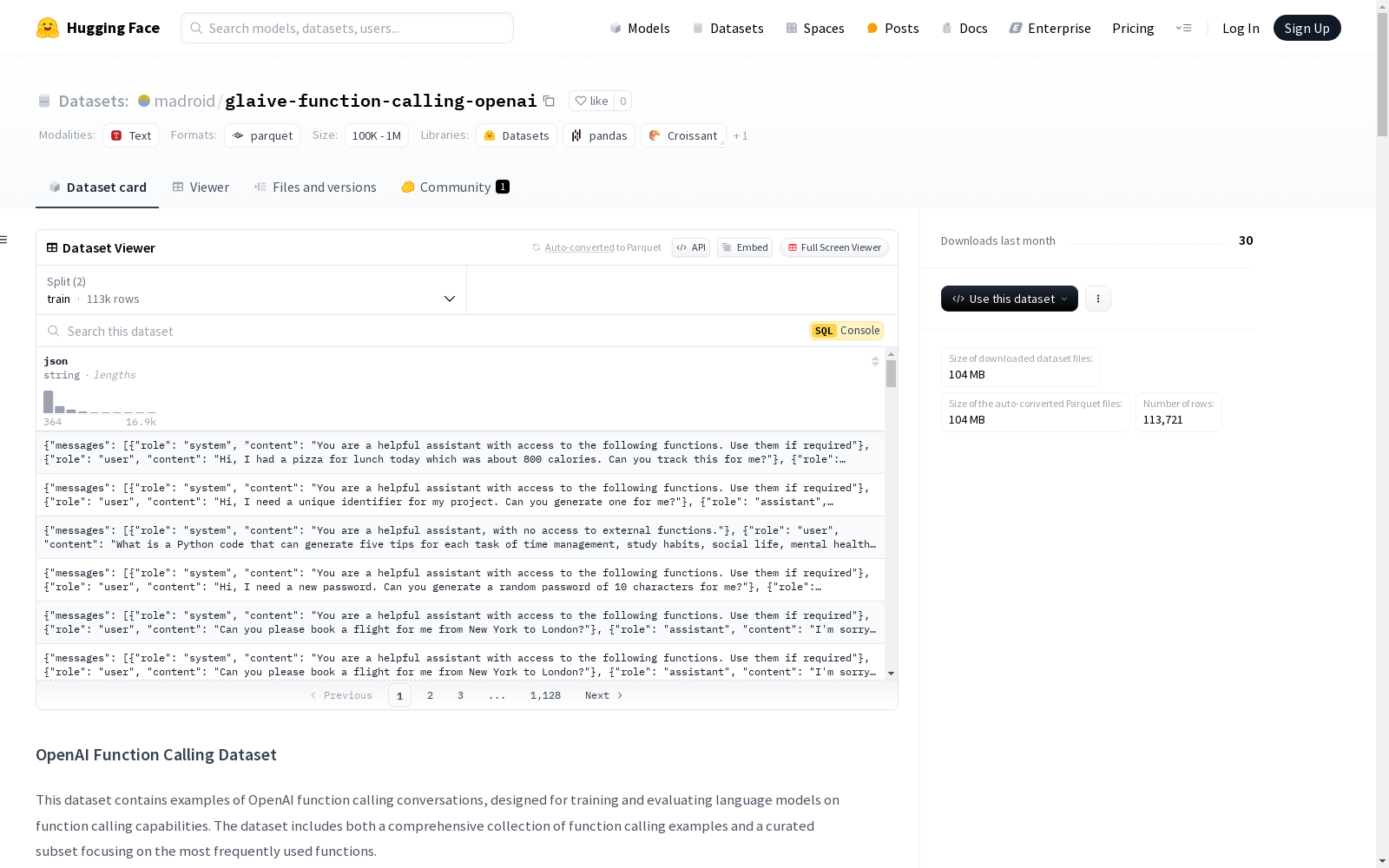 openai-function-calling|函数调用数据集|数据处理数据集