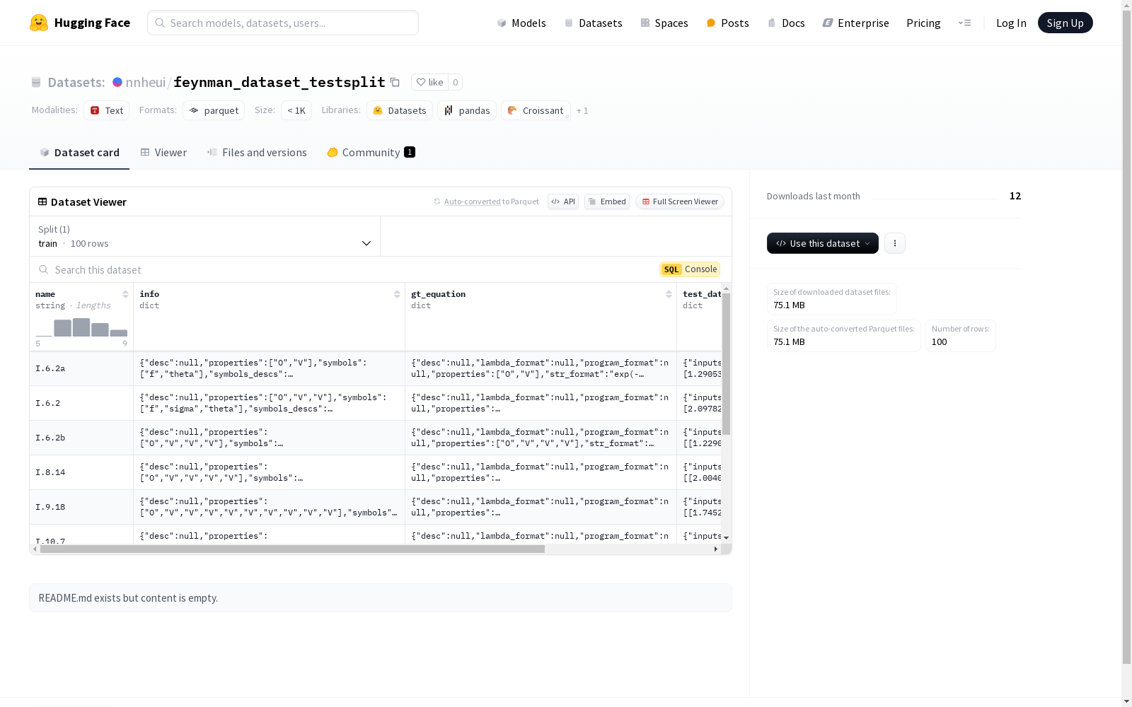 feynman_dataset_testsplit|物理学数据集|机器学习数据集