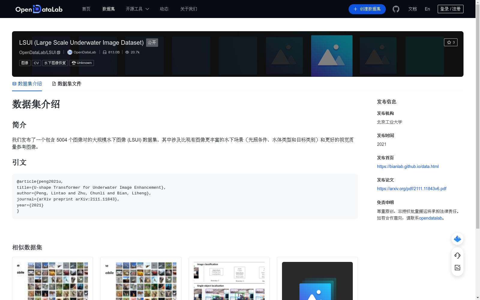 LSUI (Large Scale Underwater Image Dataset)|水下图像处理数据集|计算机视觉数据集
