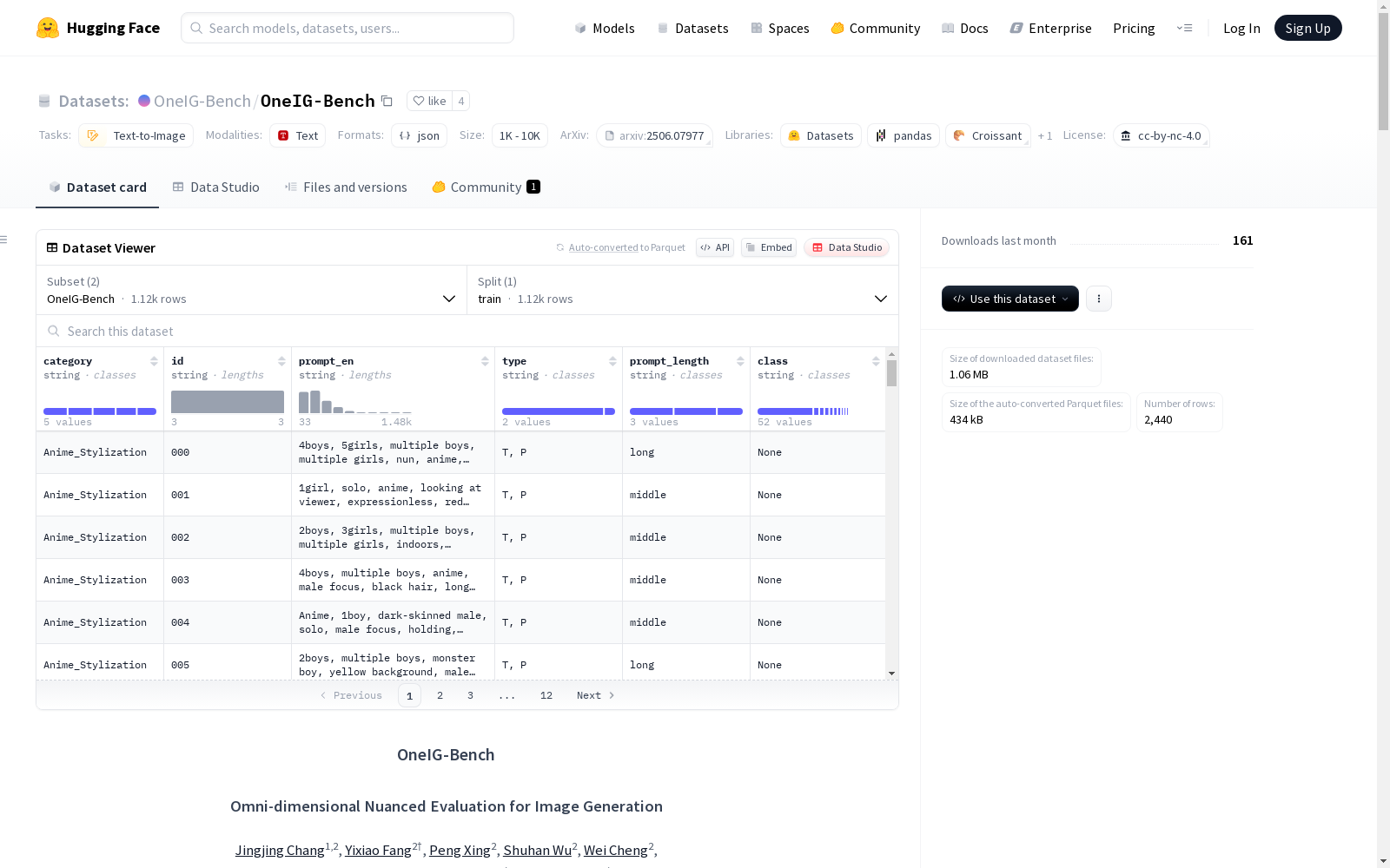 OneIG-Bench|文本到图像生成数据集|模型评估数据集