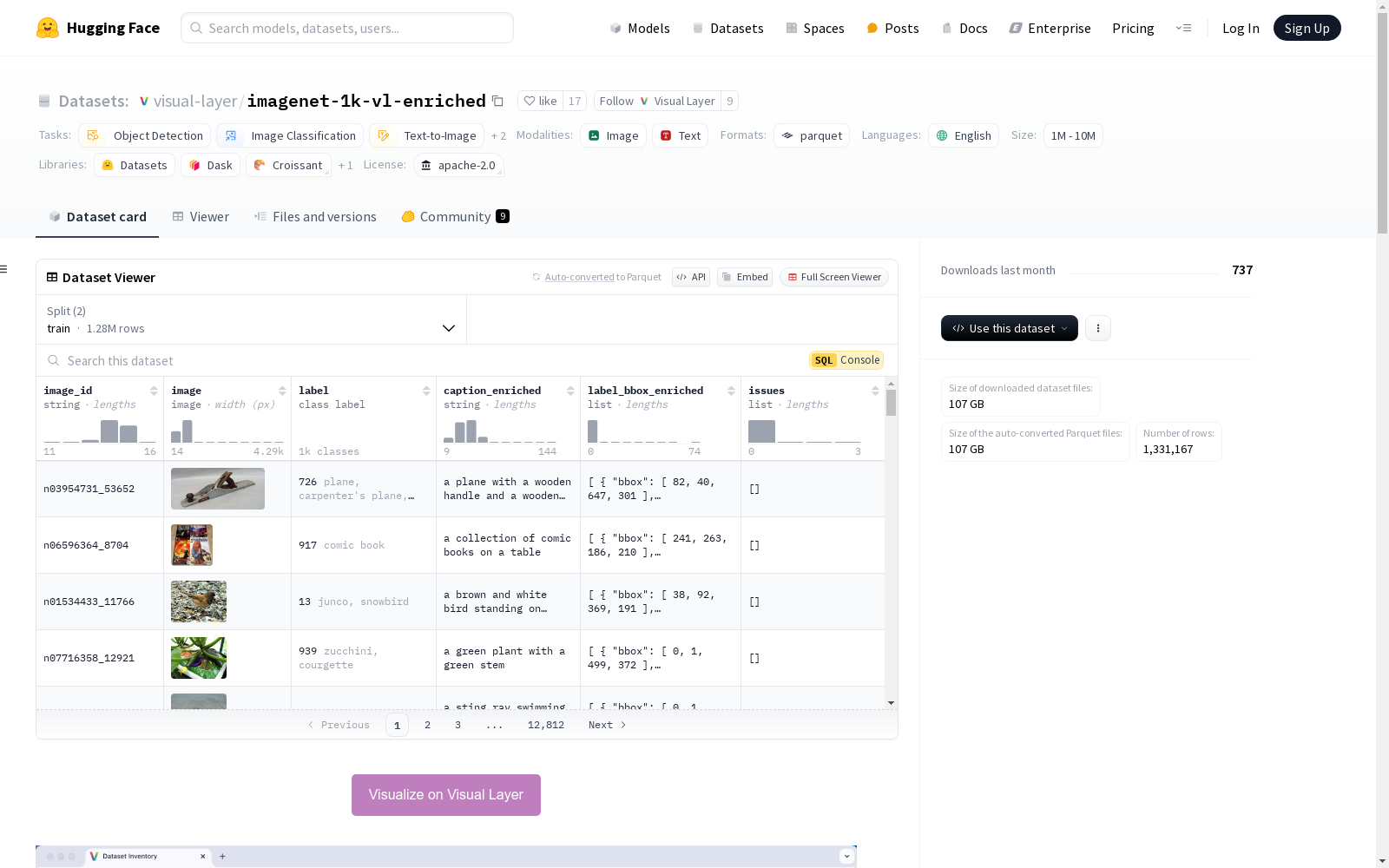 imagenet-1k-vl-enriched|图像分类数据集|目标检测数据集