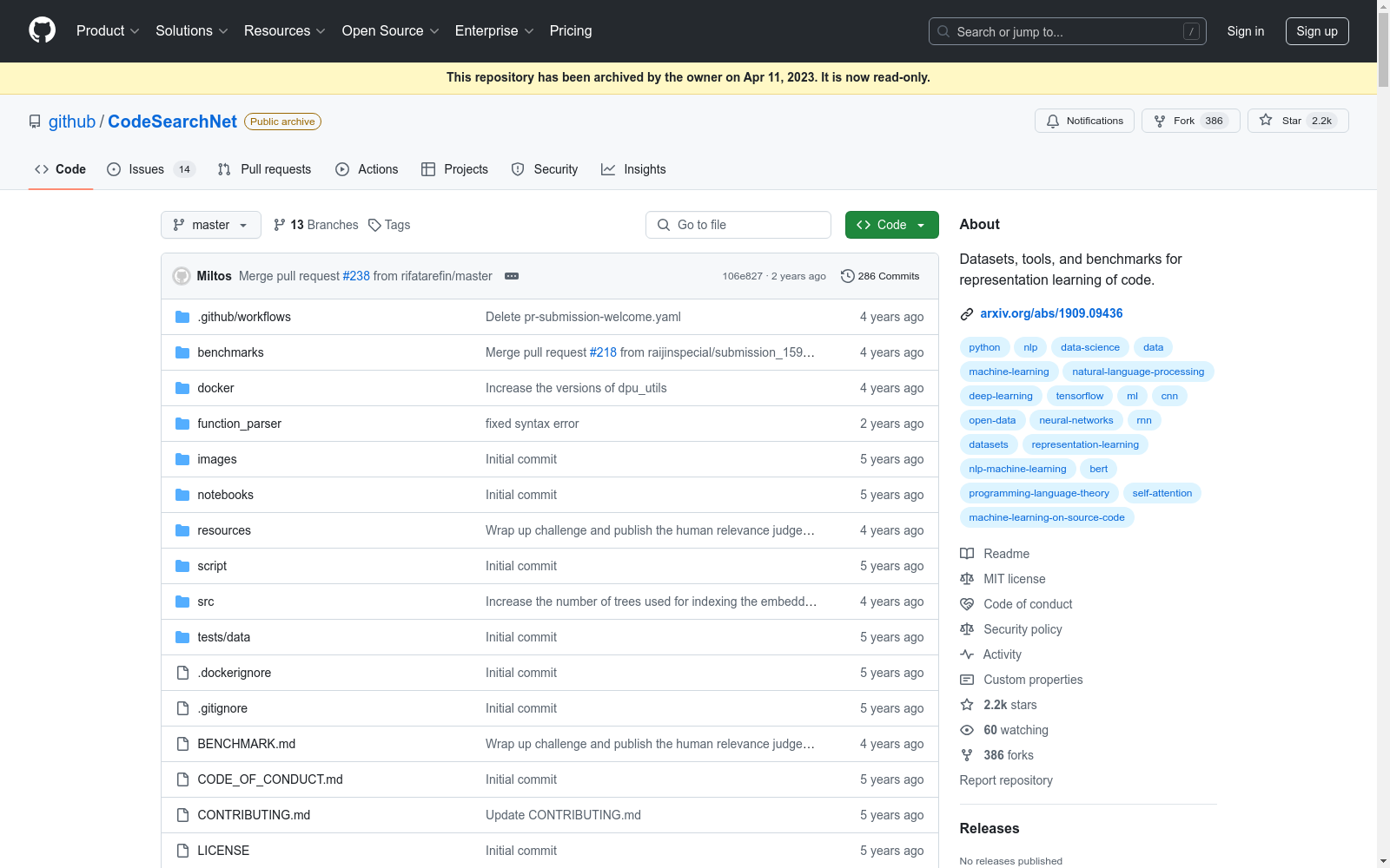 CodeSearchNet Evaluation Benchmark|代码搜索数据集|代码理解数据集
