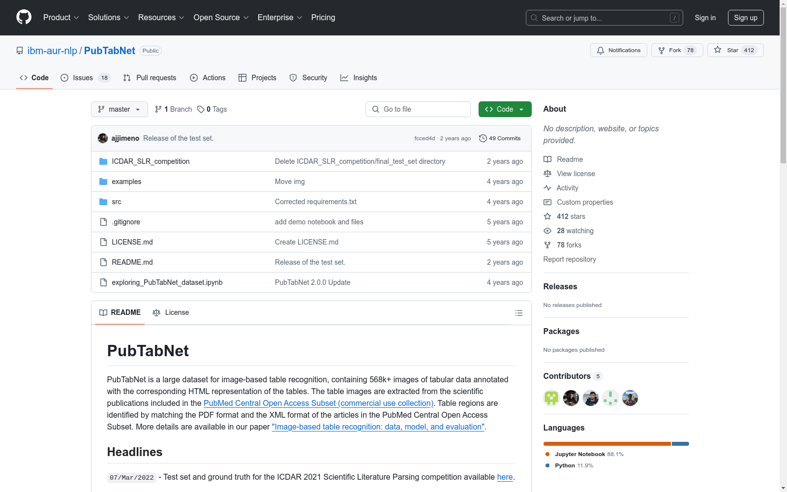 PubTabNet|表格处理数据集|图像识别数据集
