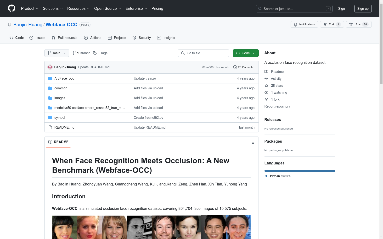 Webface-OCC|遮挡人脸识别数据集|人脸识别数据集
