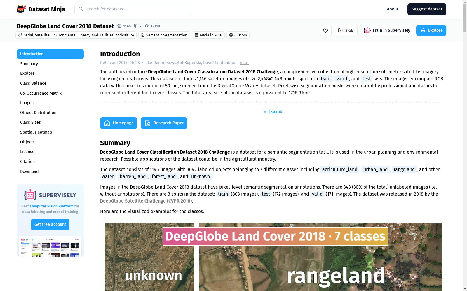 DeepGlobe Land Cover 2018 Dataset|卫星图像数据集|土地覆盖分类数据集