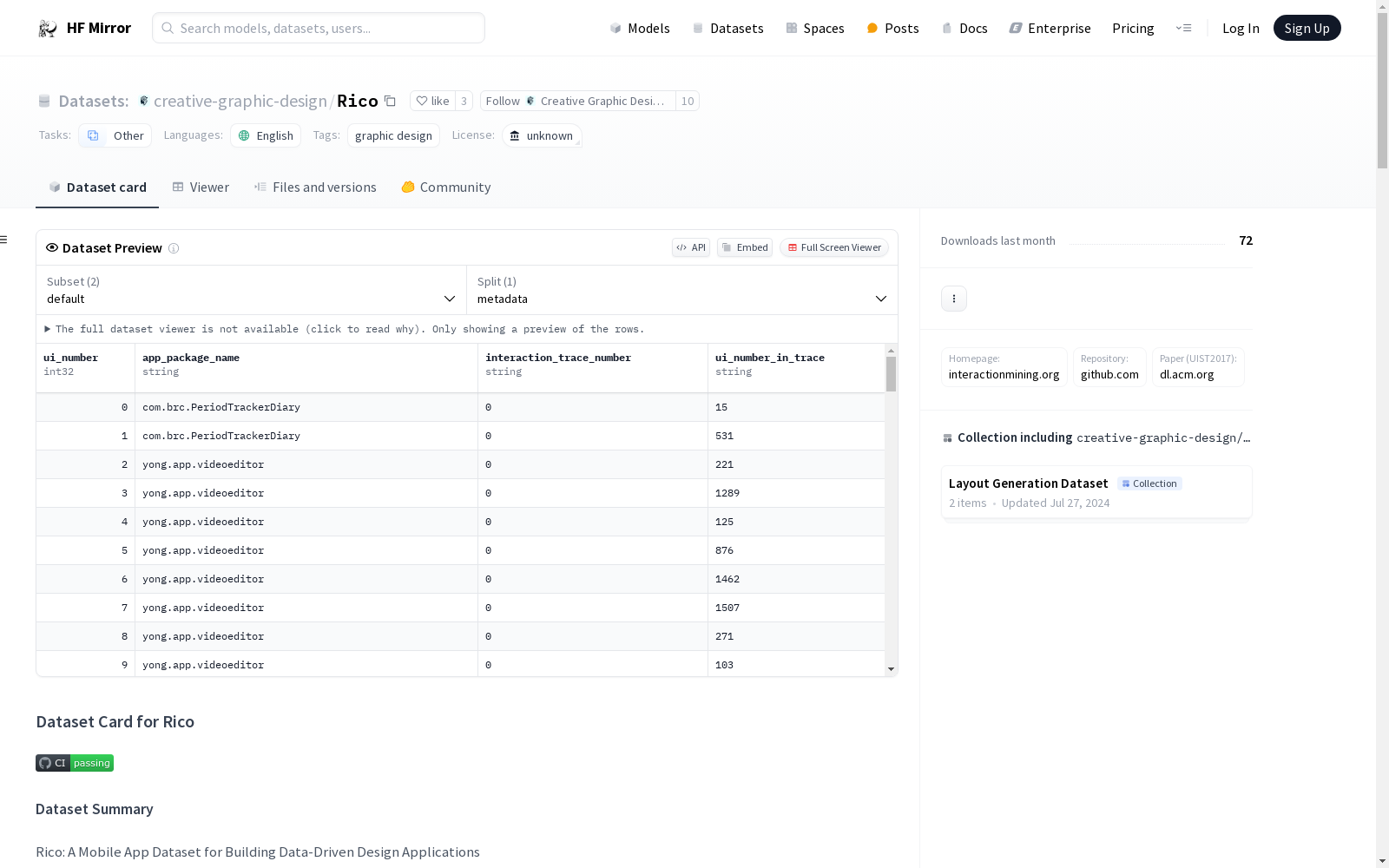 creative-graphic-design/Rico|移动应用数据集|用户界面设计数据集
