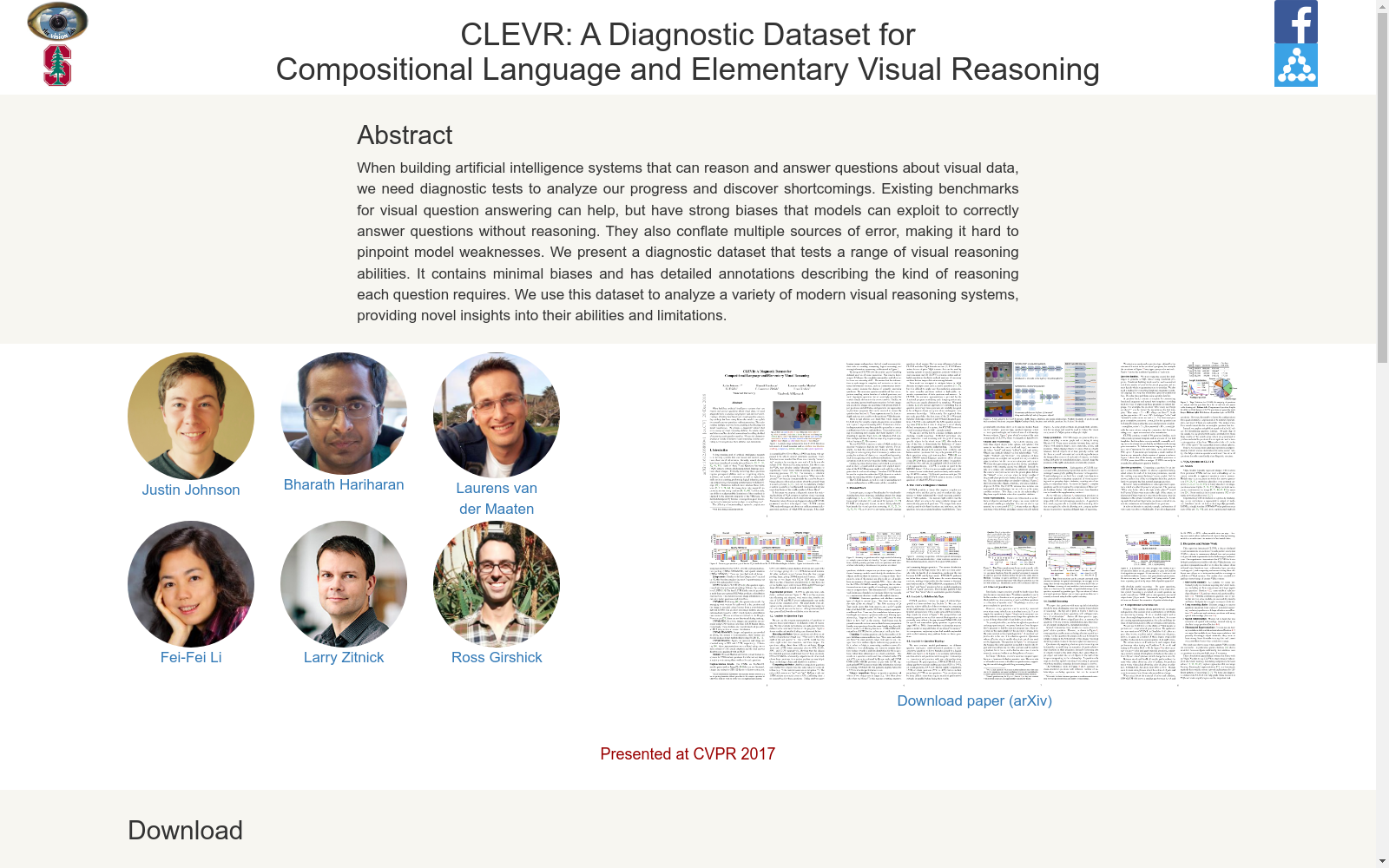 CLEVR (Cognitive Language-based Evaluation of Visual Reasoning)|视觉推理数据集|图像理解数据集