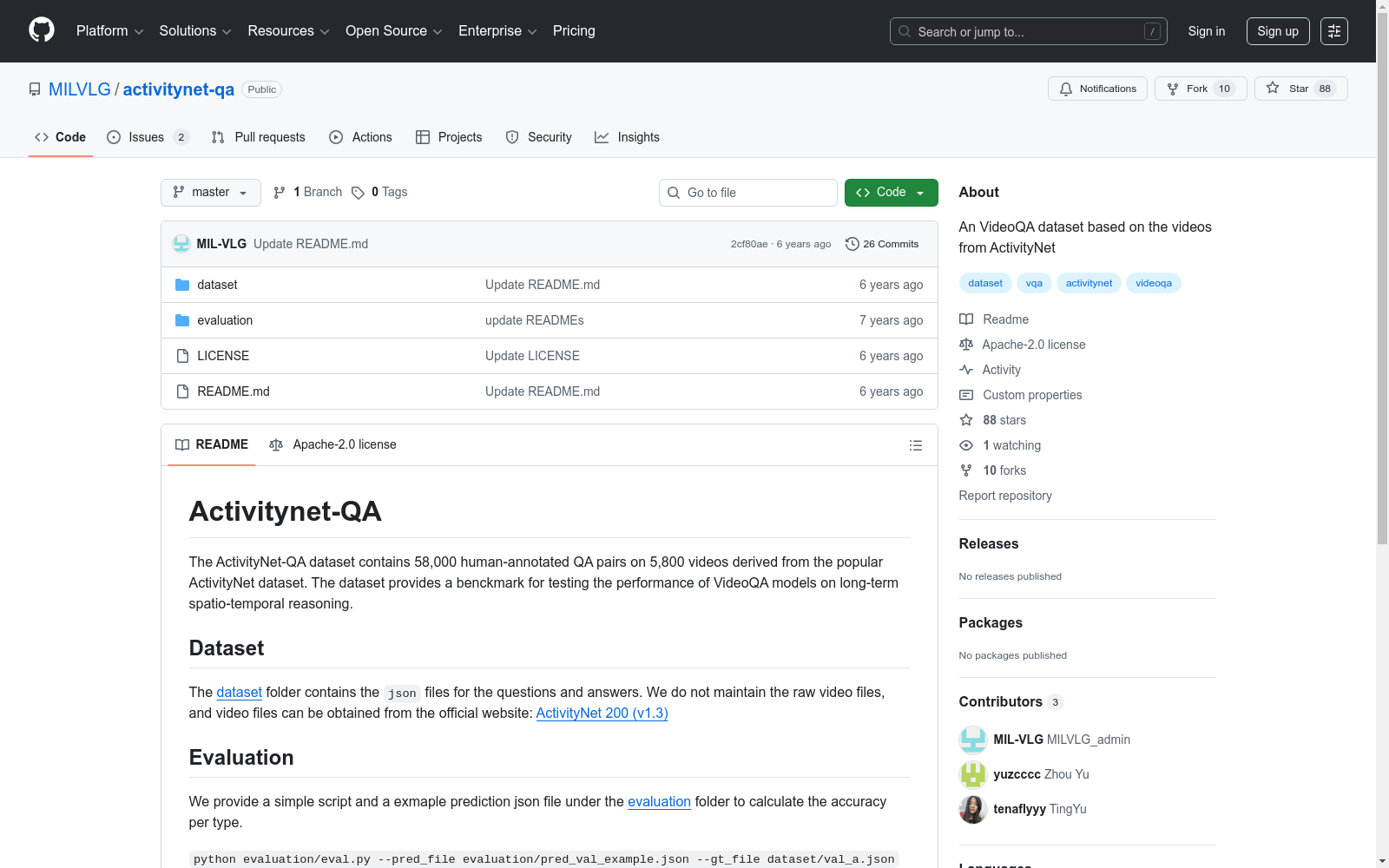 ActivityNet-QA|视频问答数据集|视觉理解数据集